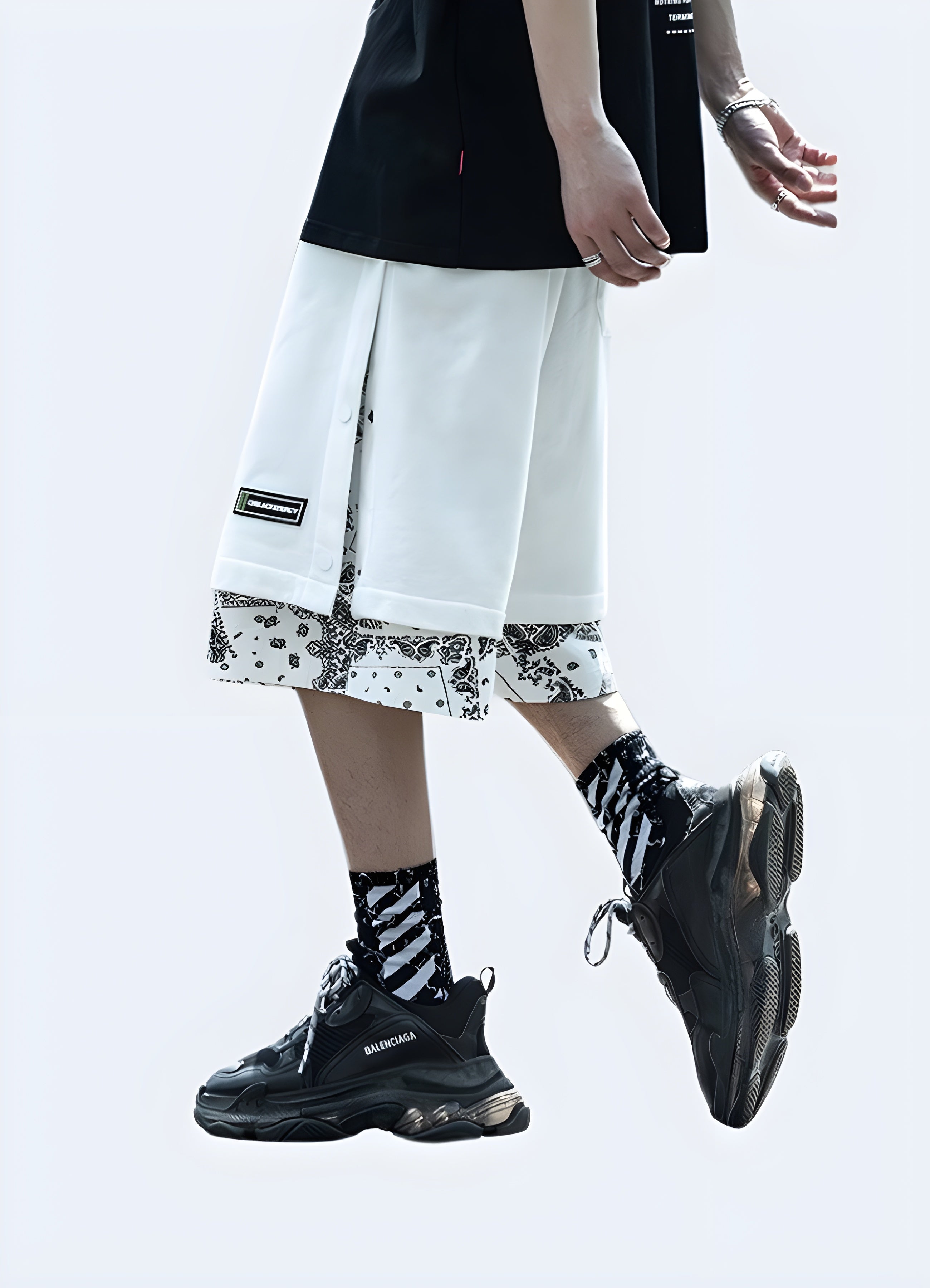 Black And White Bandana Shorts – Techwear Australia