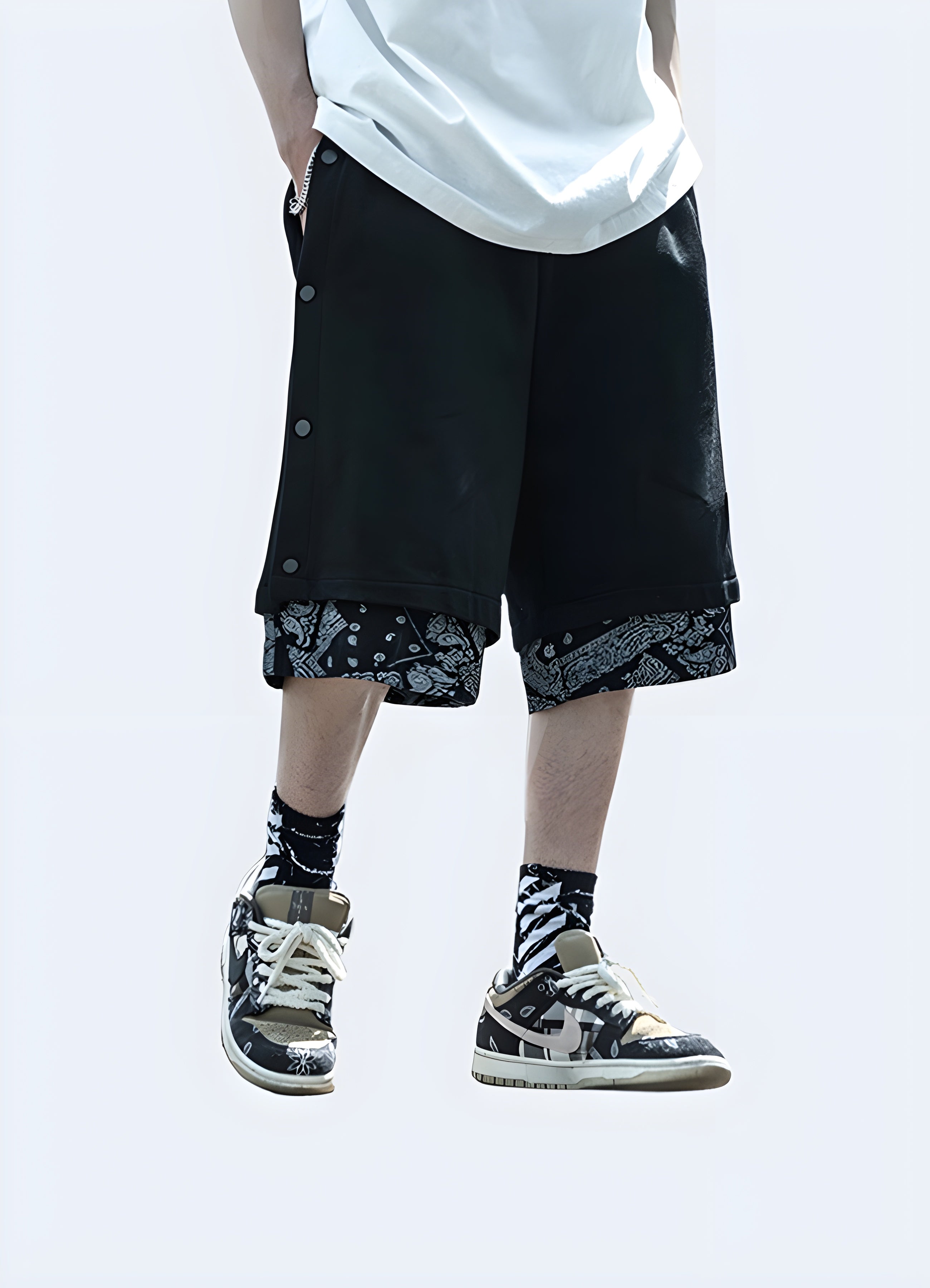 Black And White Bandana Shorts – Techwear Australia
